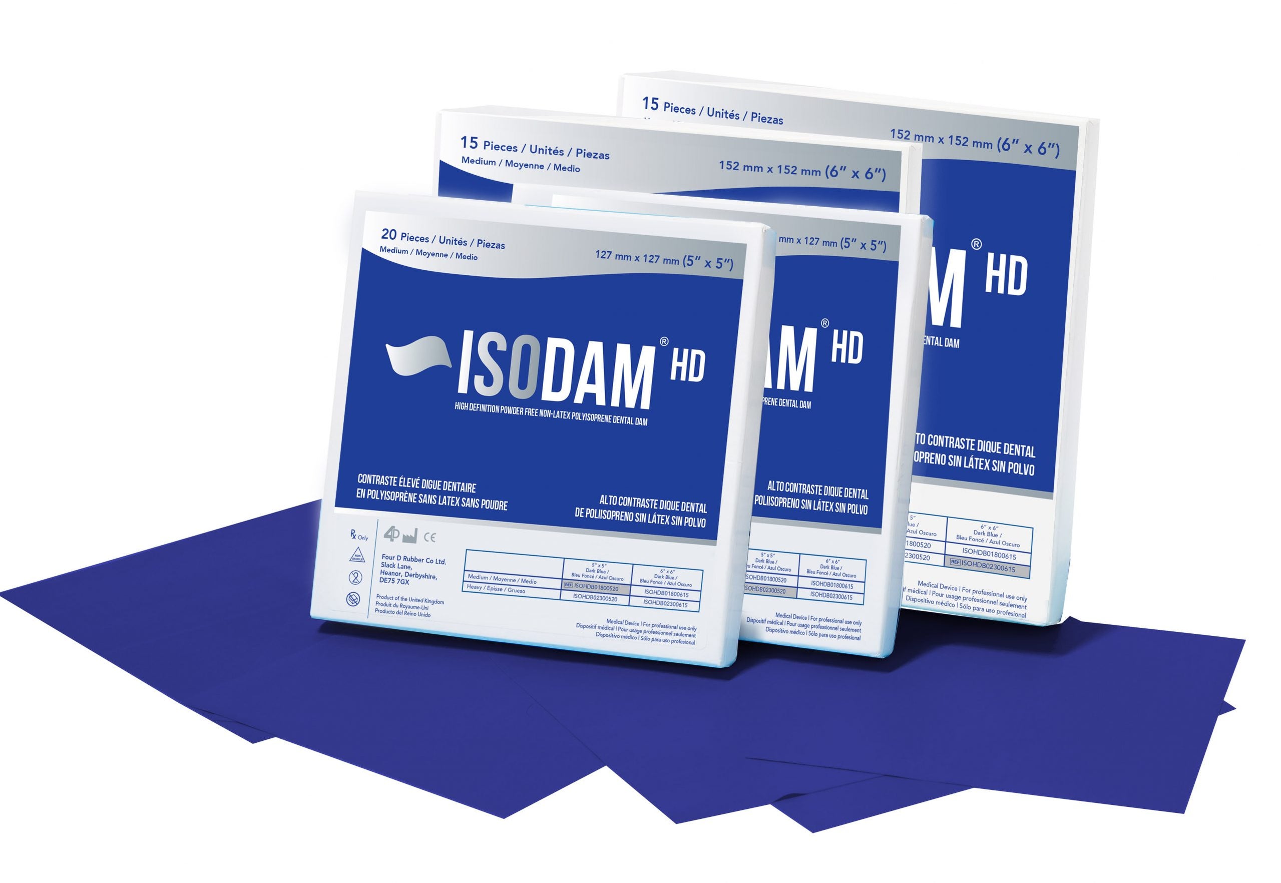 Isodam HD Polyisoprene Dental Dam 5" x 5", Latex Free, 20/pkg — Tashmed